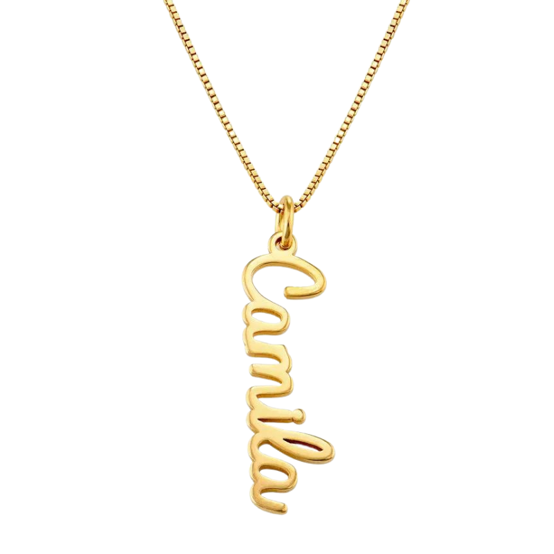 Personalized Vertical Cursive Necklace | My Little Necklace